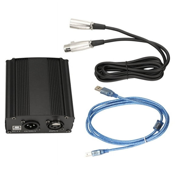 1-Channel 48V Phantom Power Supply with Adapter, BONUS+XLR 3 Pin ...