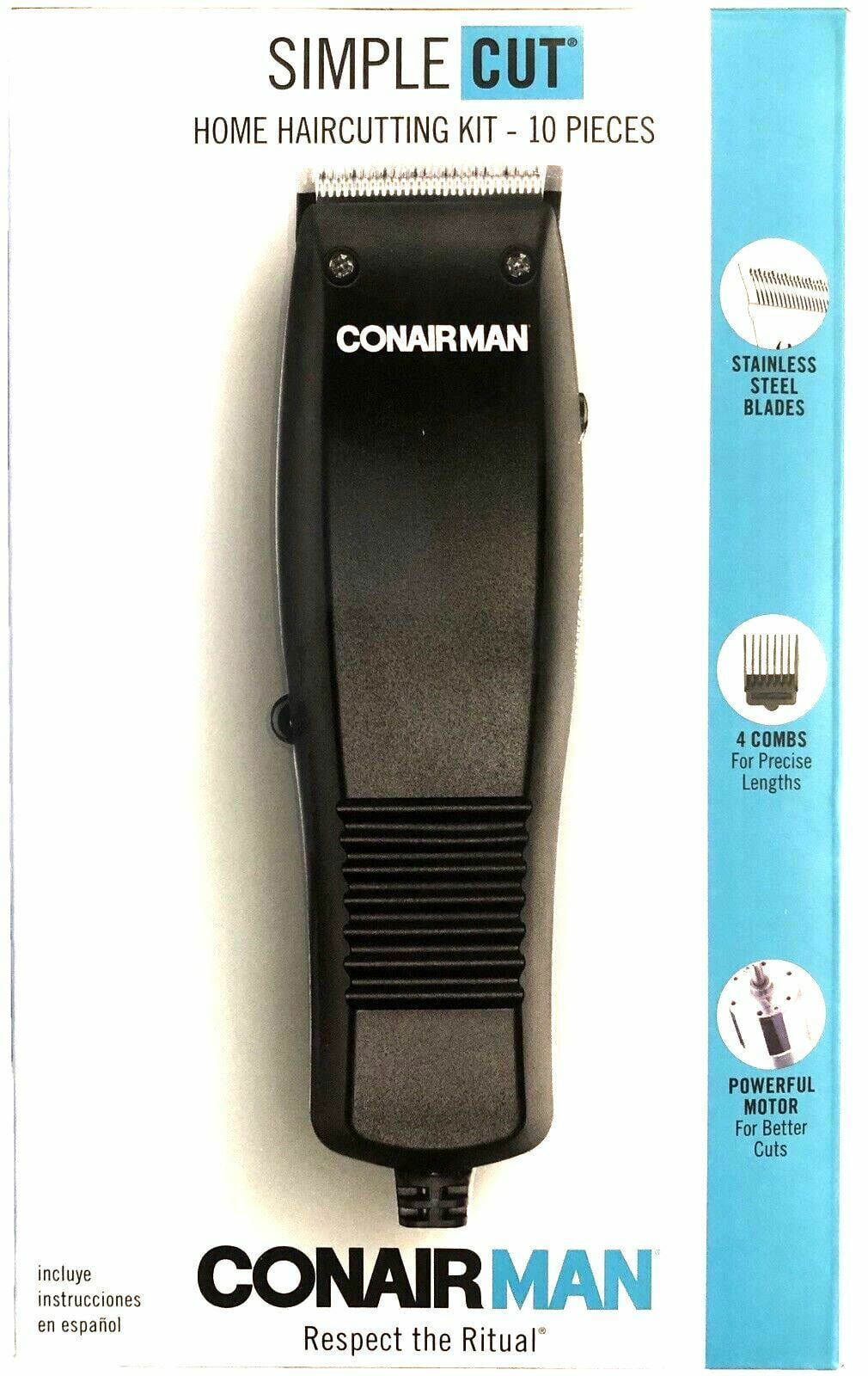 Conair Man Simple Cut 10 Piece Home Haircutting Kit - Walmart.com