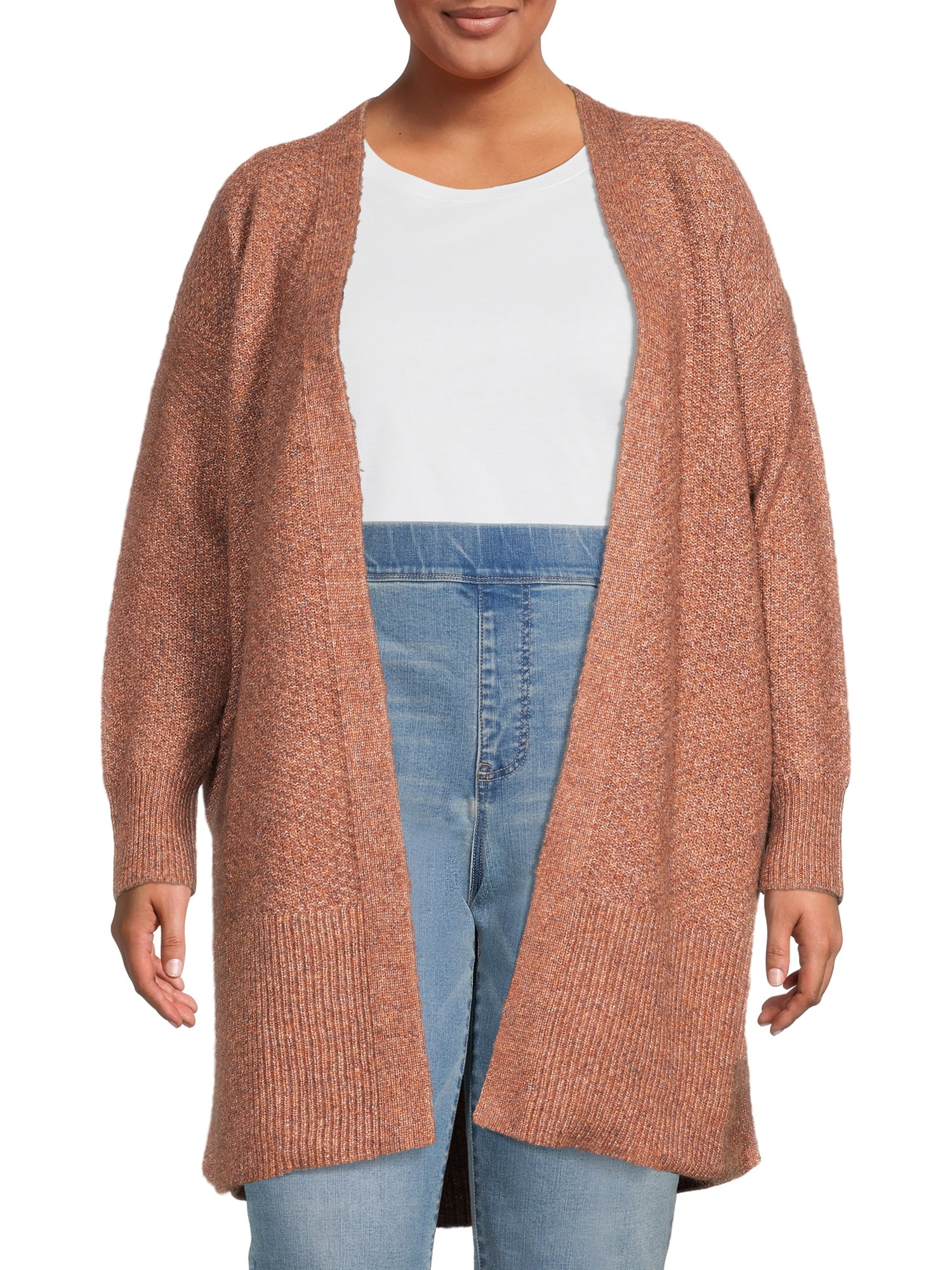 Terra & Sky Women's Plus Size Duster Cardigan Sweater, Midweight ...