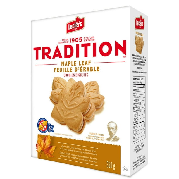 Biscuits Tradition de Leclerc en forme de feuille d'érable 350 g ...