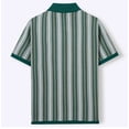2026 Summer Men's Lapel Collar Vertical Chevron Stripe Short Sleeve ...