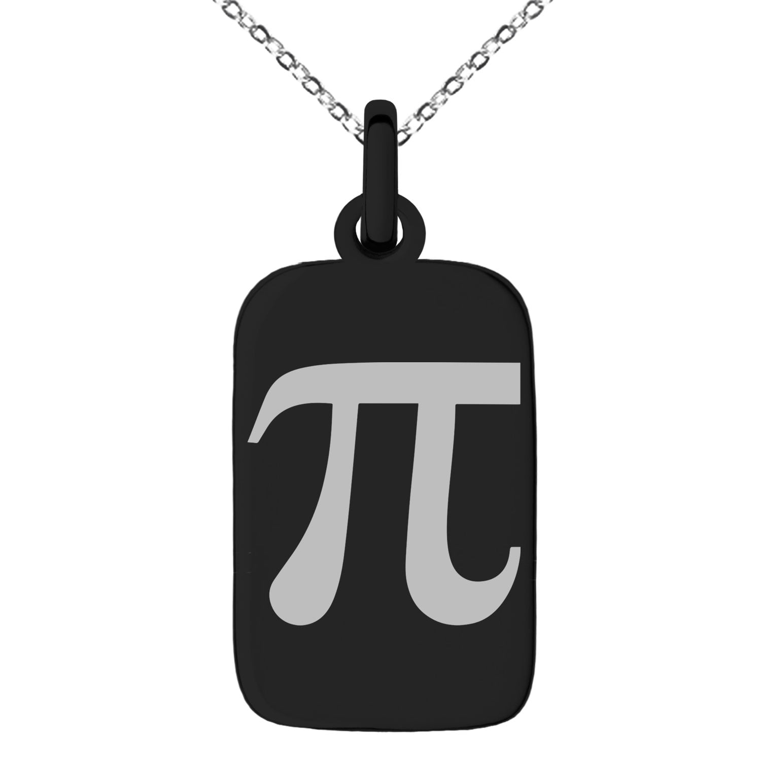 Stainless Steel Pi Mathematical Engraved Small Rectangle Dog Tag Charm ...