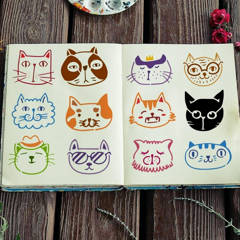 Cat Face Stencils