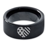 Tungsten Racing Flag Band Ring 9mm Men Women Comfort Fit Black Flat Cut ...