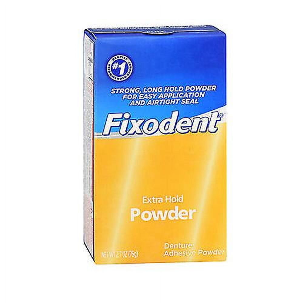 Fixodent Denture Adhesive Powder, Extra Hold 2.7 Oz (Pack of 1 ...