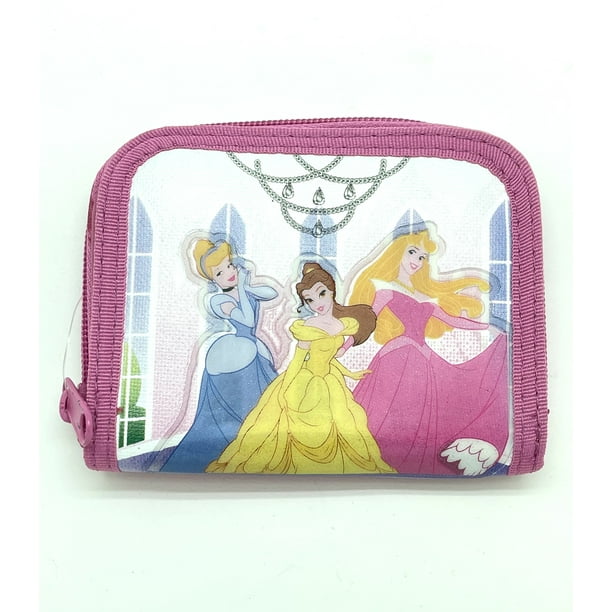 Disney Princess Wallet -Gril Pink Wallet with Zipper Closure - Walmart.com