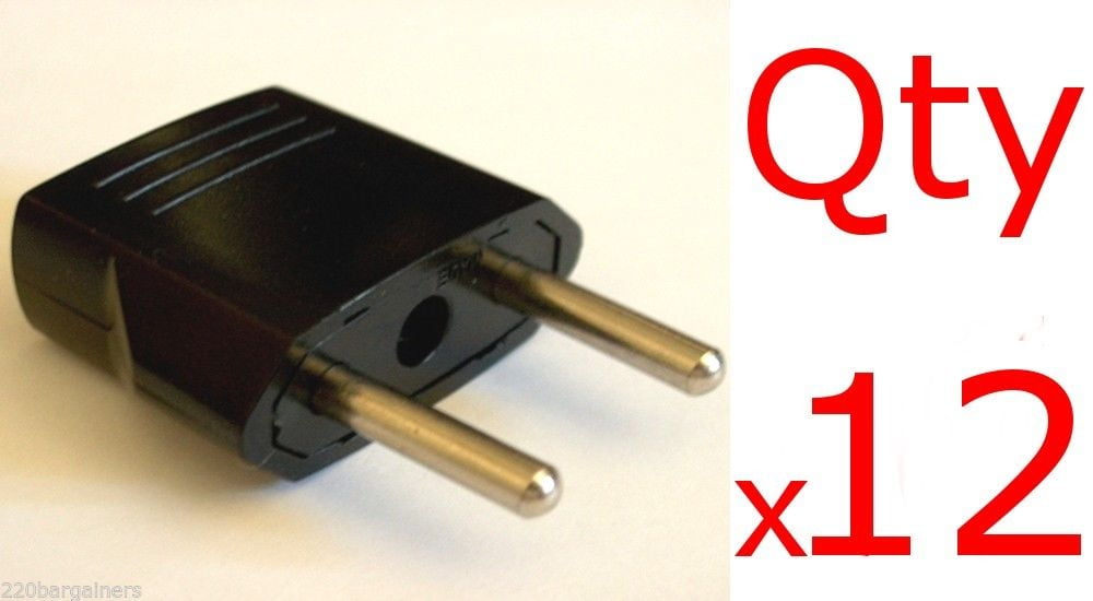 12 Pack of Europe / Asia 4mm Plug Adapters - Change US Plug Style to ...