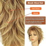 Creamily Blonde Wig with Bangs Layered Short Blonde Wigs for Women ...
