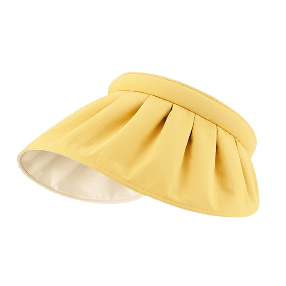 Sun Beach Visor Cap with Wide Brim Summer Packable Shell Hat for Sports ...