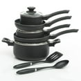 Oster Ashford 10 piece Aluminum Nonstick Cookware Set in Black with ...