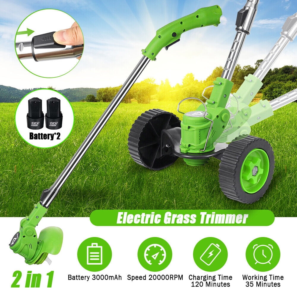Electric Weed Eater Lawn Edger Cordless Grass String Trimmer Cutter 24V ...