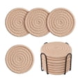 8PCS Cotton Woven Coasters for Drinks with Holder, Absorbent Heat ...