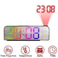 180° Rotation Projection Alarm Clock 12/24H LED Digital Clock USB ...