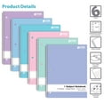 Better Office Products Spiral Notebooks, 6 Pack, 70 Sheets, 6 Colors ...
