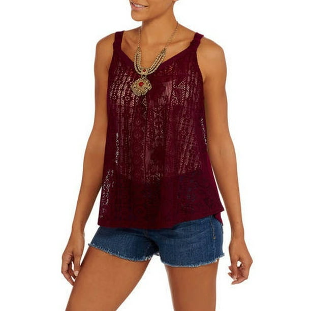 No Boundaries Crochet Slider Tank Top - Walmart.com