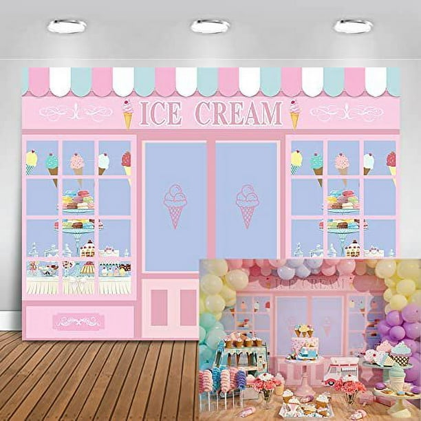 CPDD Ice Cream Theme Birthday Backdrop Dessert Shop Girl Background ...