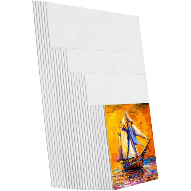 24 Pack 5.1x7.1", 7.9x9.8", 9.5x11.8", 11.8x15.7" White Cotton Canvas ...