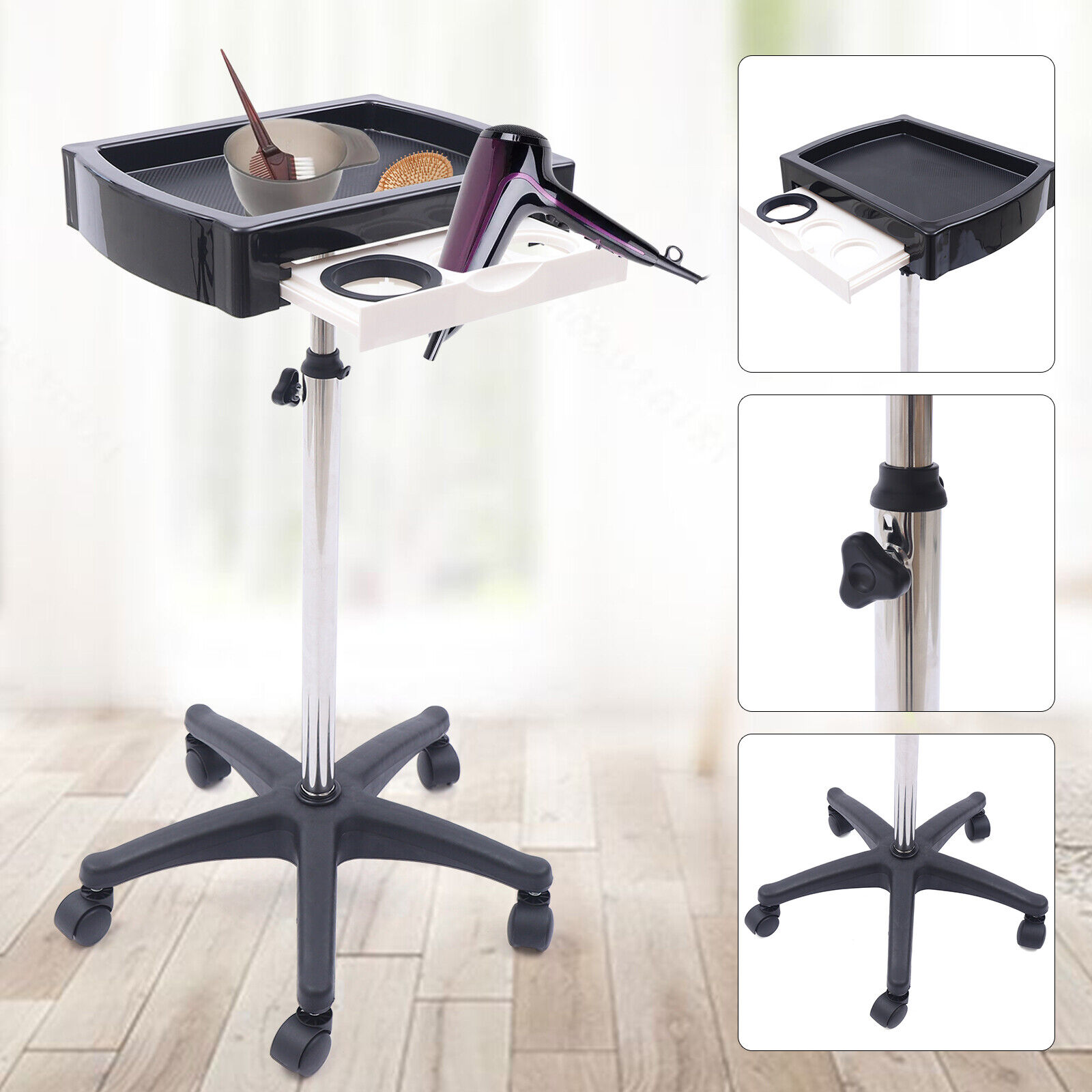 5-Wheel Trolley Cart Beauty Hair Salon Spa Storage Stand Organizer ...