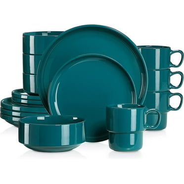 LOVECASA Dinnerware Sets, Stoneware Dinner Set for 8, 32-Piece Round ...