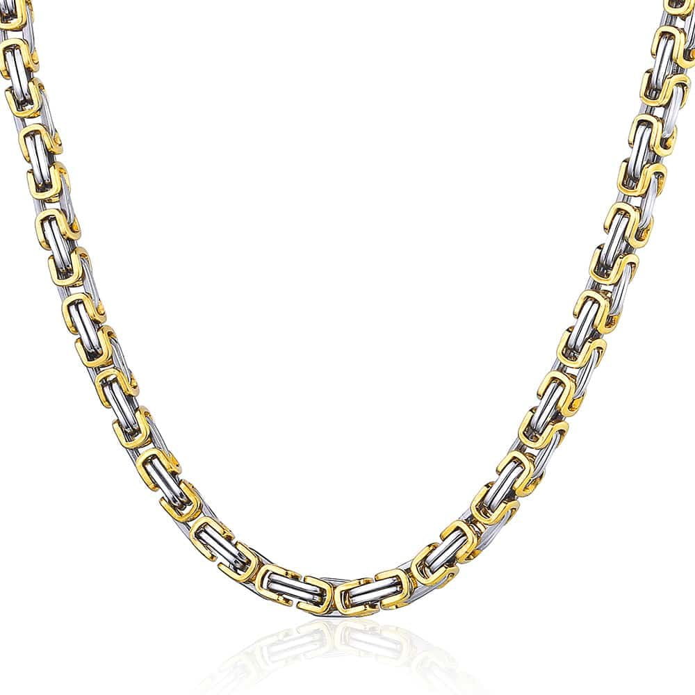 5mm Byzantine Box Link Necklace Chain Stainless Steel Jewelry For Men ...