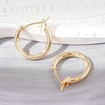 Brass Hoop Earrings Nickel Free Ring Real 18K Gold Plated 15x2mm Pin: 0 ...