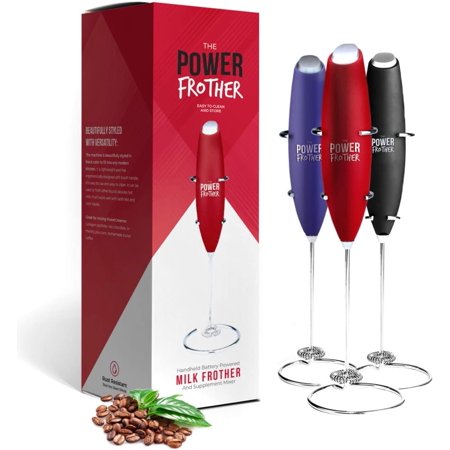 Milk Frother - Red Power Frother by Omega XBRW - Ultra Durable Electric ...
