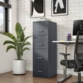 Staples 4-Drawer Vertical File Cabinet Charcoal Letter 18" D (52148 ...