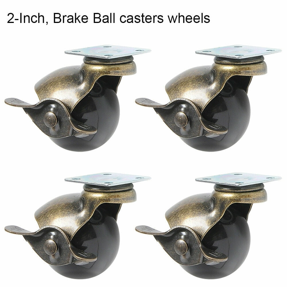 2-Inch Caster Wheel, Heavy Duty Swivel Ball Caster Wheels with Brake ...