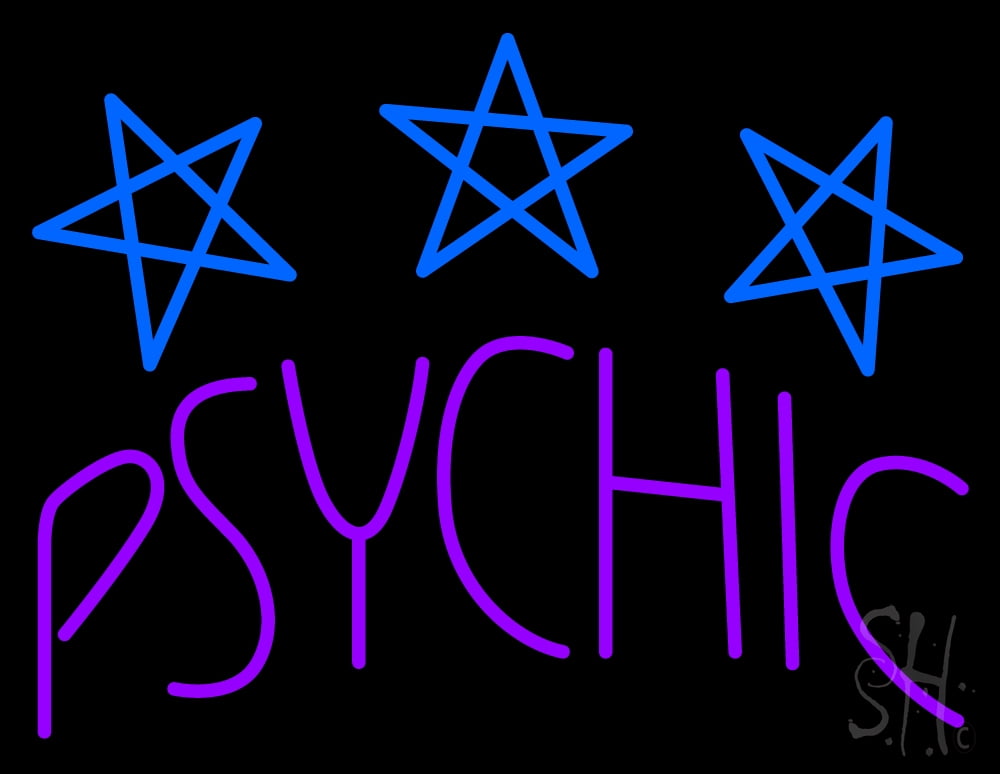 Star Psychic LED Neon Sign 24" Tall x 31" Wide - inches Black Square ...