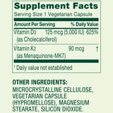 (3 pack) Spring Valley Vitamin K2 + D3 Dietary Supplement Vegetarian ...