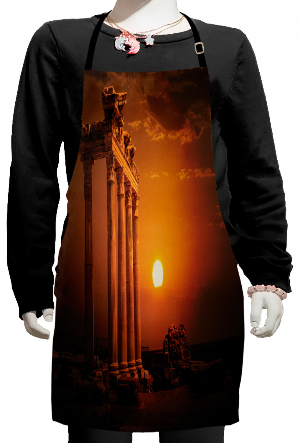 Vintage Kids Apron, Antique Style Rome Empire Monuments Columns with ...