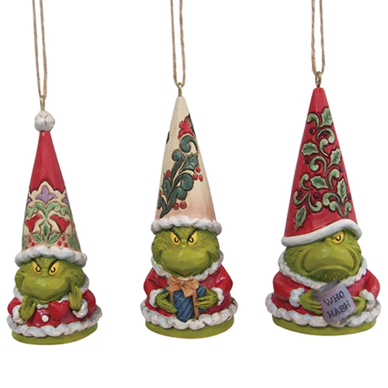 Grinch Gnome Ornaments Set of 3 - Walmart.com
