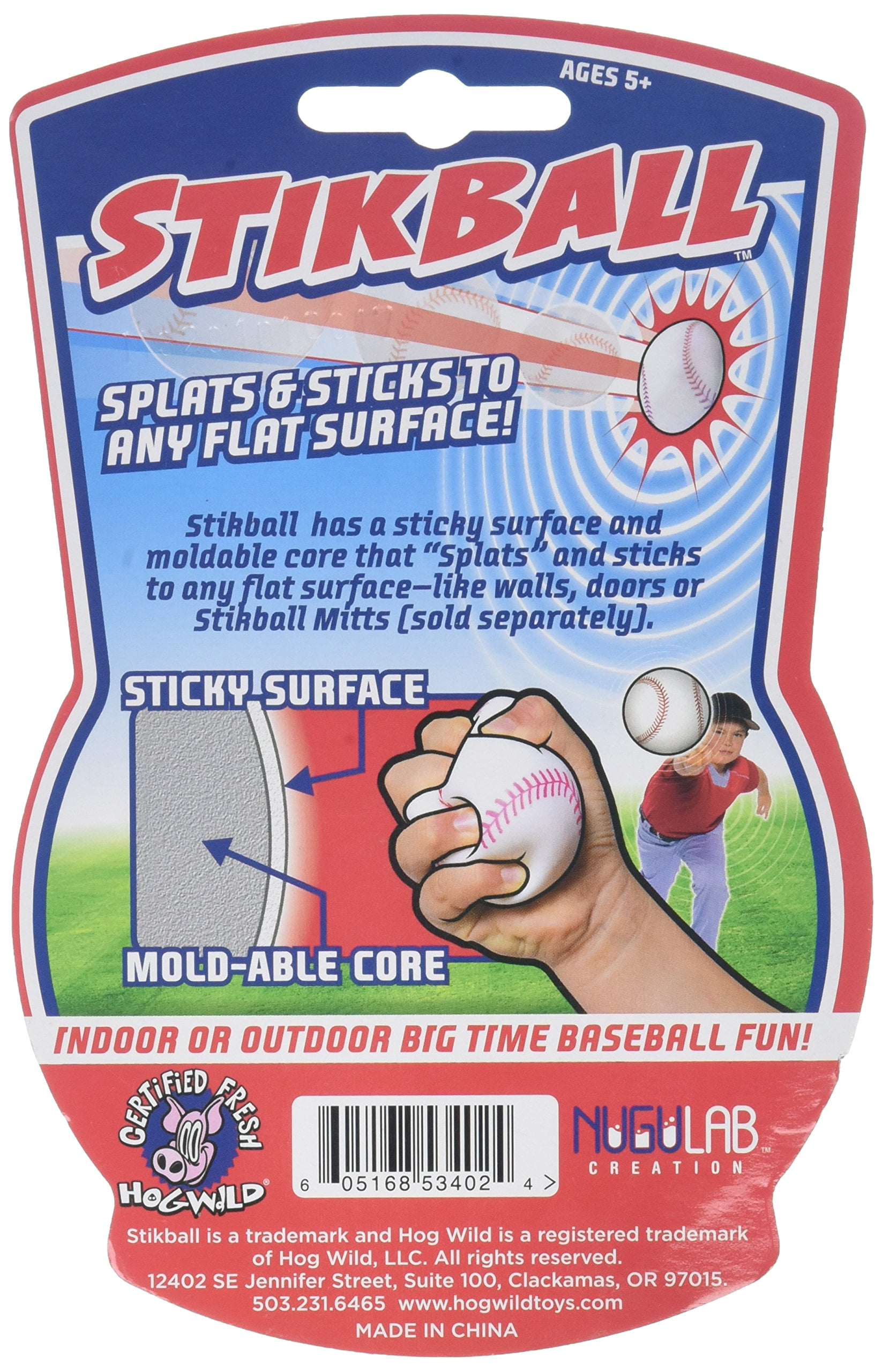 Hog Wild Splat & Stick Stikball Baseball