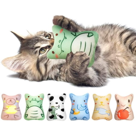 IGUOHAO 6Pcs Catnip Toys, Cat Chew Toys, Anti-Biting Plush Interactive ...