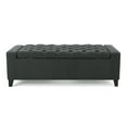 Noble House Hannah Dark Grey Fabric Storage Ottoman - Walmart.com