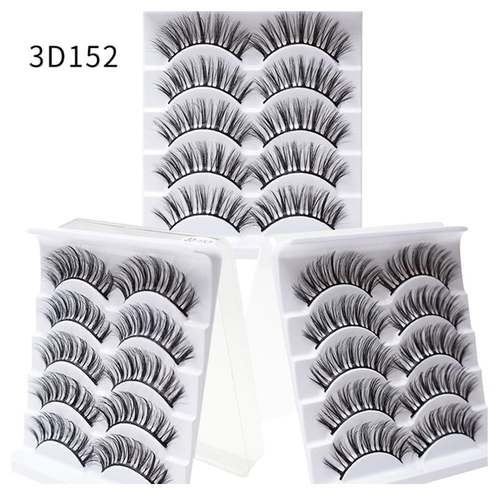 5 Pairs Dense Soft Artificial Eyelashes Charming Look Curling up ...