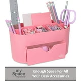Pink Acrylic Desk Organizer Pen Holder for Office Supplies and Desktop ...