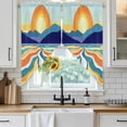 Abstract Colorful Ocean Sun Swag Valances for Windows 45 inches Long ...