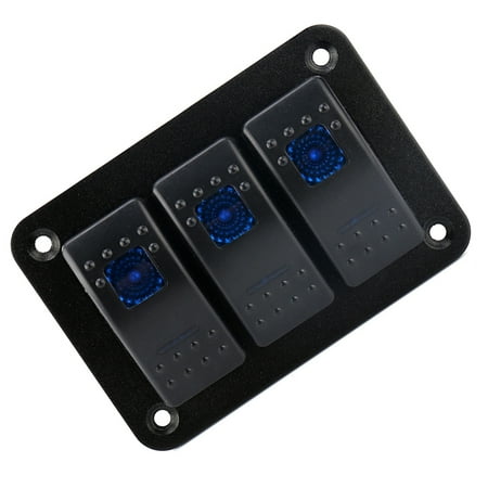 Yctze Rocker Switch Panel, 3 Gang Switch Panel Toggle Rocker Switch ...