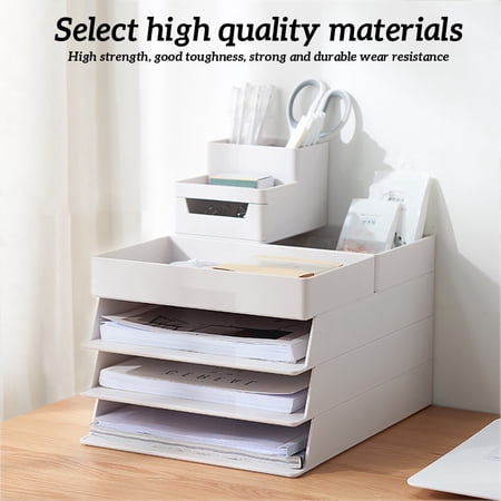 Office Desktop Organizer A4 Paper Drawer Storage Box Multi-functional ...