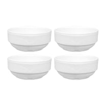 Merid 5.5" x 5.5" x h:1.75" 14 oz. Square White Porcelain Bowl (Set of ...