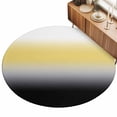 Boho White Yellow Black Gradient Round Rug 3ft Modern Minimalist Ombre ...