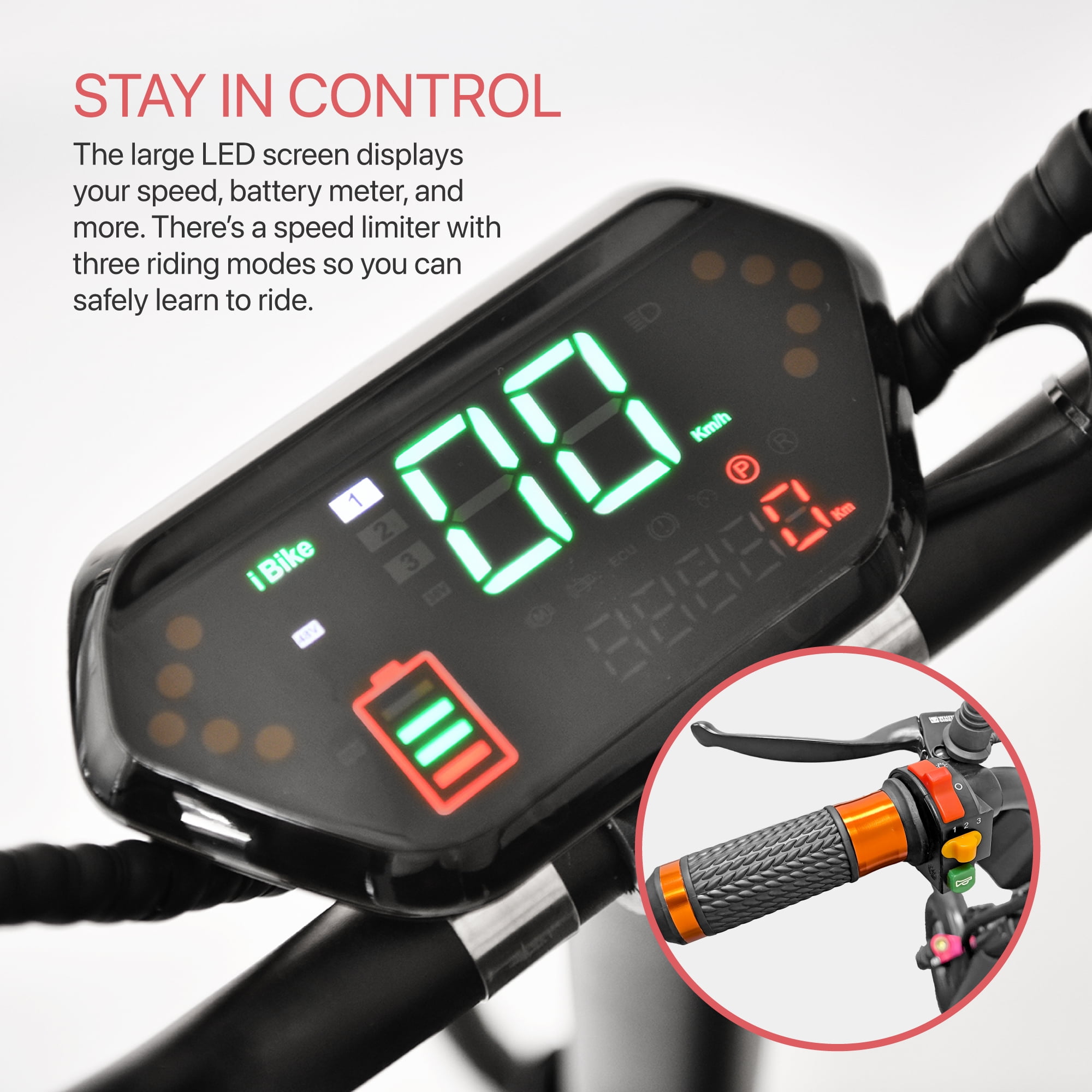 Buy Mini Electric Commuter Moped Scooter with Seats 1000W Motor Max ...