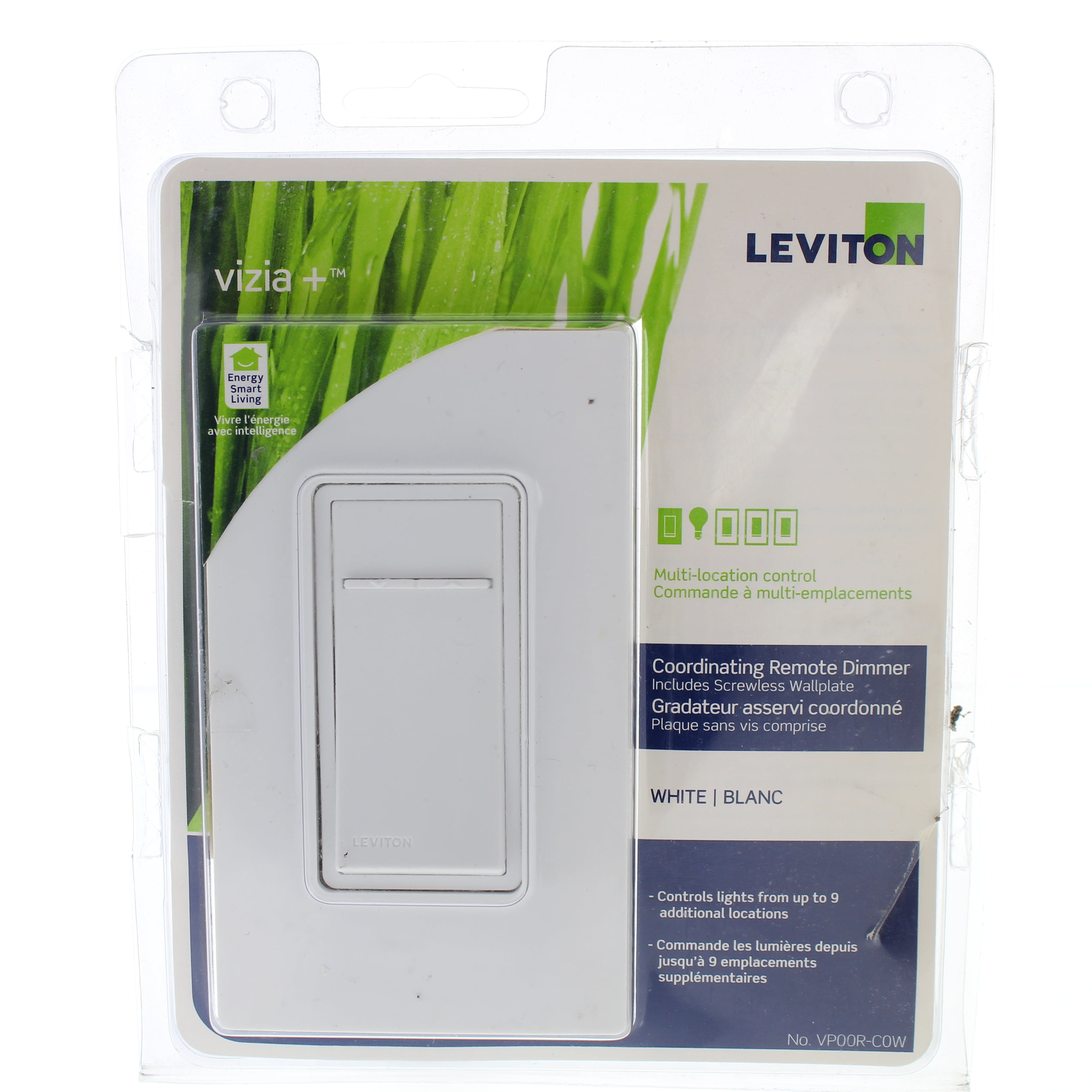 Leviton Coordinating Vizia+ Remote Switch Light Dimmer White VP00R-C0W ...