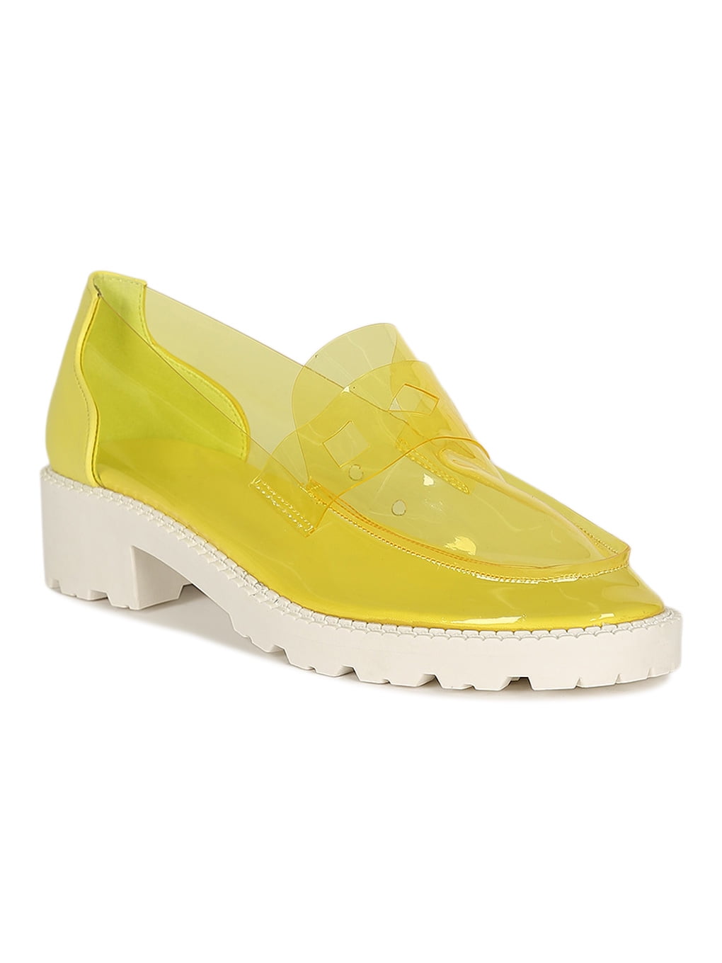 Women Transparent PVC Lug Sole Slip-on Loafer 19016 - Walmart.com