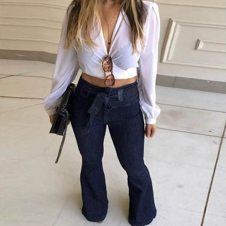 Azrian Women Flare Jeans,Plus Fashion Ladys High Waisted Azrian Women Flare Jeans,Plus Fashion Ladys High Waisted