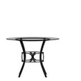 Emma + Oliver 42'' Round Glass Dining Table with Black Metal Frame ...