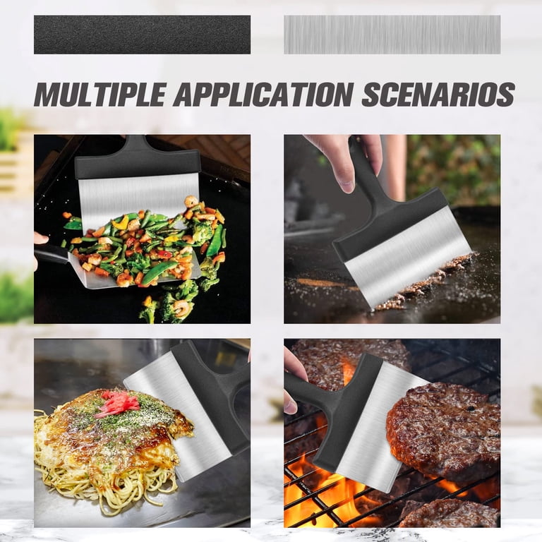 Best Electric Griddle Scraper Stainless Steel Griddle Scraper - Heavy ...
