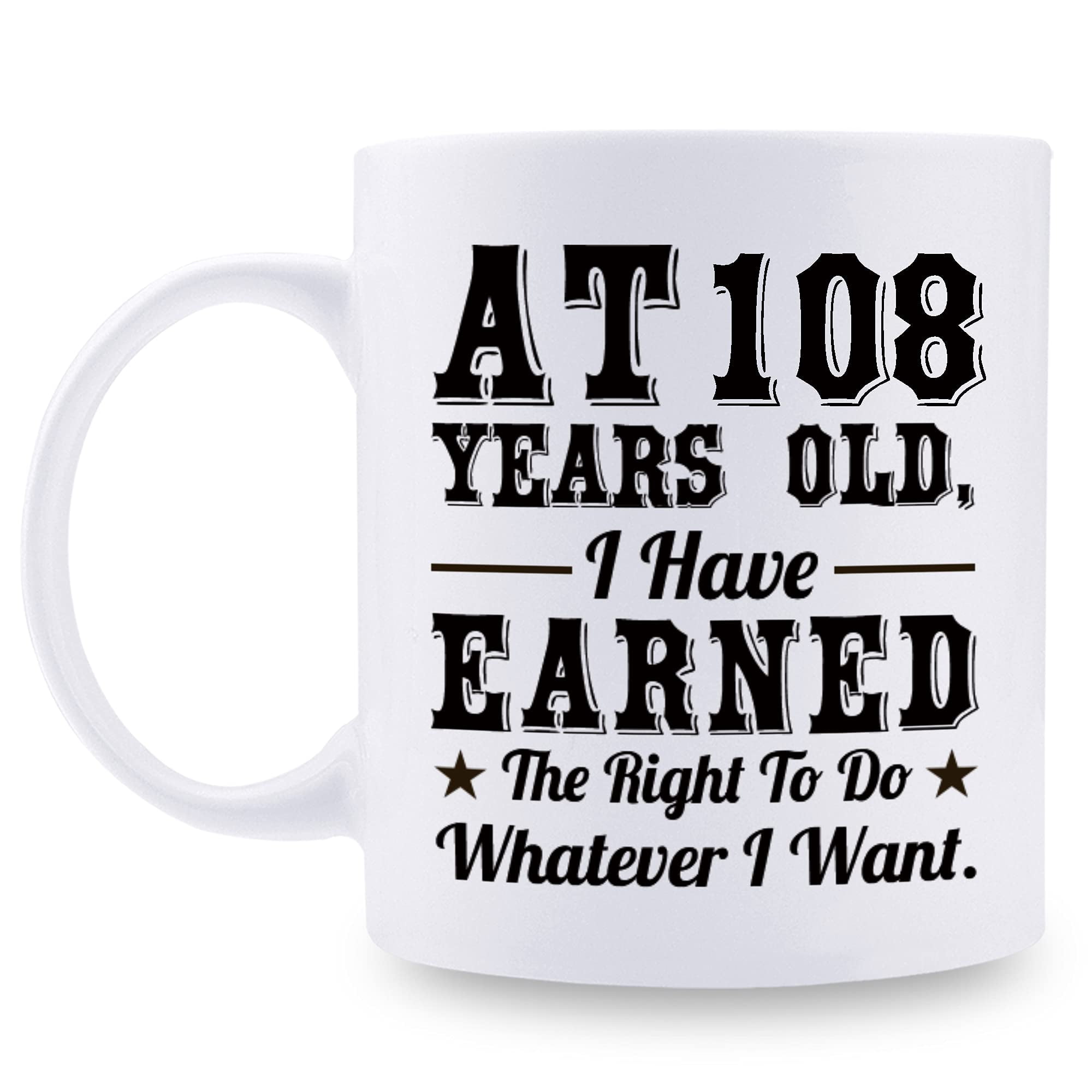 Taza de café Aiyaya para regalo de 108 cumpleaños, 325 ml, cerámica ...
