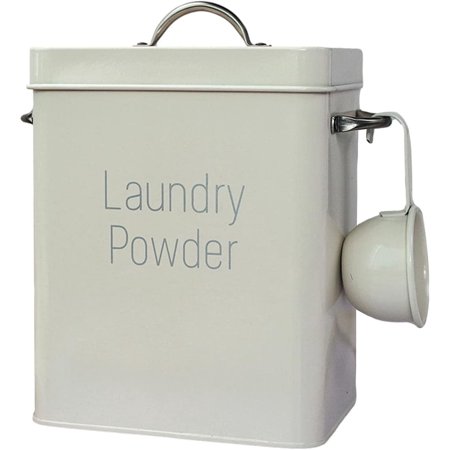 Laundry Powder Bin, Washing Powder Storage Tin with Scoop, Airtight ...